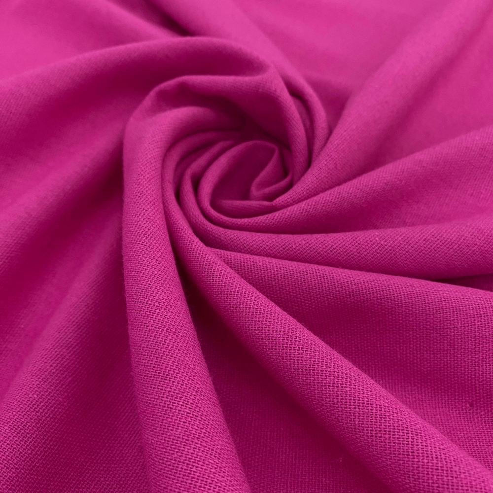 Tecido Linho Puro Cor Framboesa - Empório dos Tecidos