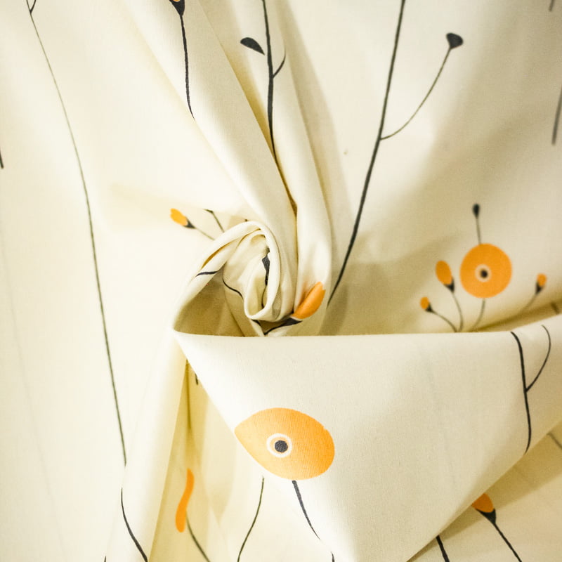 Tecido Percal Estampado Amarelo Flor Sempre Viva - Empório dos Tecidos