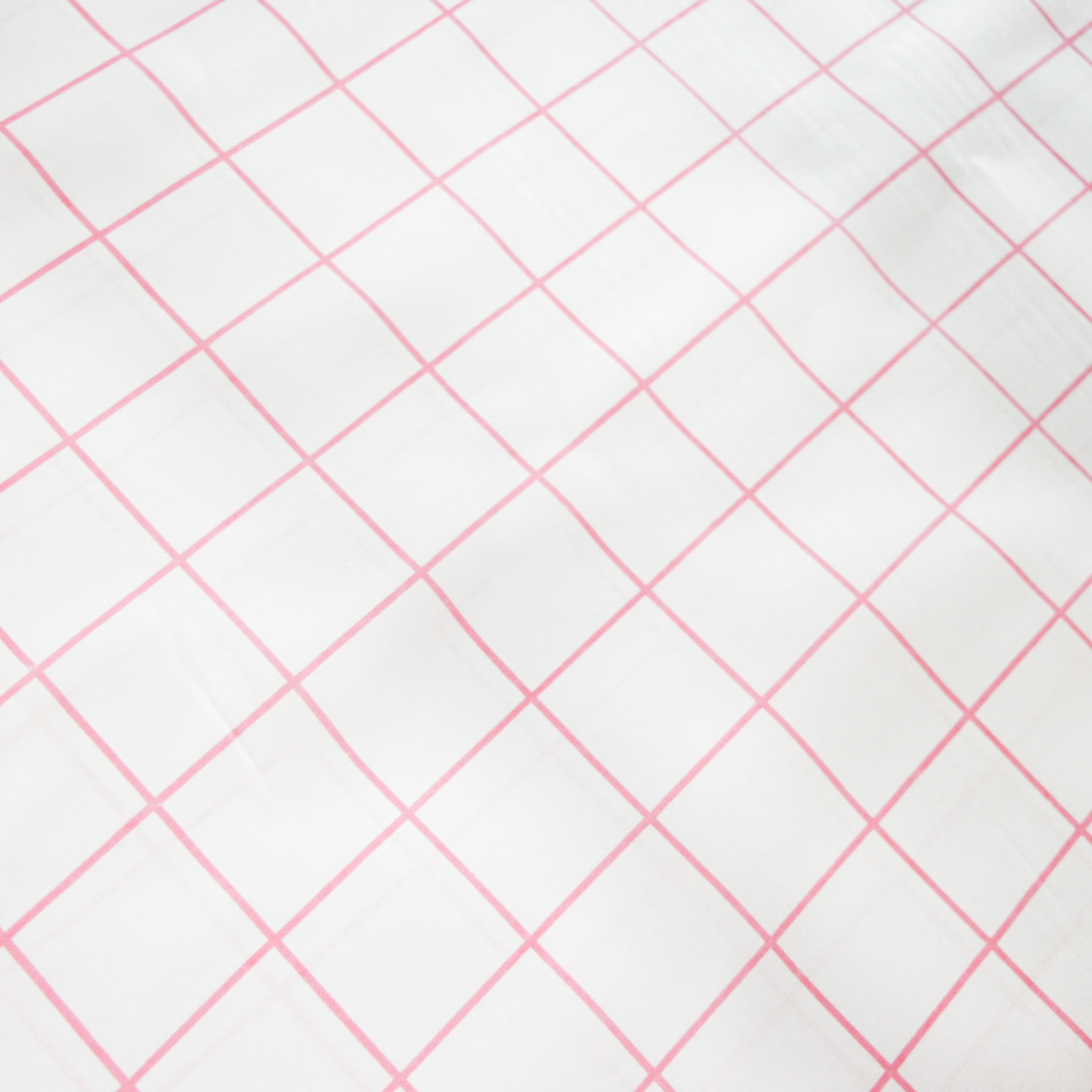 Tecido Percal Estampado Quadriculado Rosa - Empório dos Tecidos